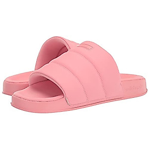 adidas Originals Women's Adilette Essential Slide Sandal, Super Pop/Super Pop/Super Pop, 6