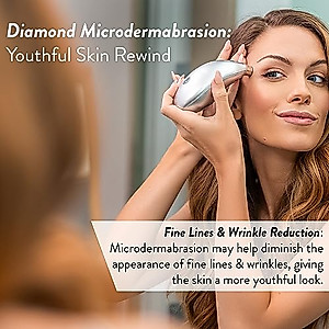 Microderm GLO Diamond Microdermabrasion Machine and Suction Tool - Clinical Micro Dermabrasion Kit for Anti Aging, Advanced Home Facial Treatment System, Blackhead Remover & Exfoliator for Acne Scars