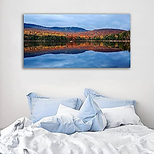 Framed Canvas Wall Art Print On Canvas Loon Lake Pictures Posters Artwork for Living Room Bedroom Ready to Hang Wall Decor 20X40