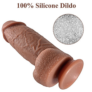 ferch Sex Toys Huge Thick Dildos, 2.4'' Diameter Realistic Silicone Anal Dildo with Strong Suction Cup for Hands-Free Play, Adult Sex Toys Big G Spot Dildo Lifelike Penis Adult Toys for Women Couple