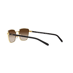 Vogue Eyewear Woman Sunglasses Gold Frame, Brown Gradient Lenses, 53MM