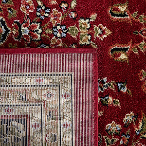 SAFAVIEH Lyndhurst Collection Area Rug - 8' x 11', Red & Black, Traditional Oriental Design, Non-Shedding & Easy Care, Ideal for High Traffic Areas in Living Room, Bedroom (LNH331B)