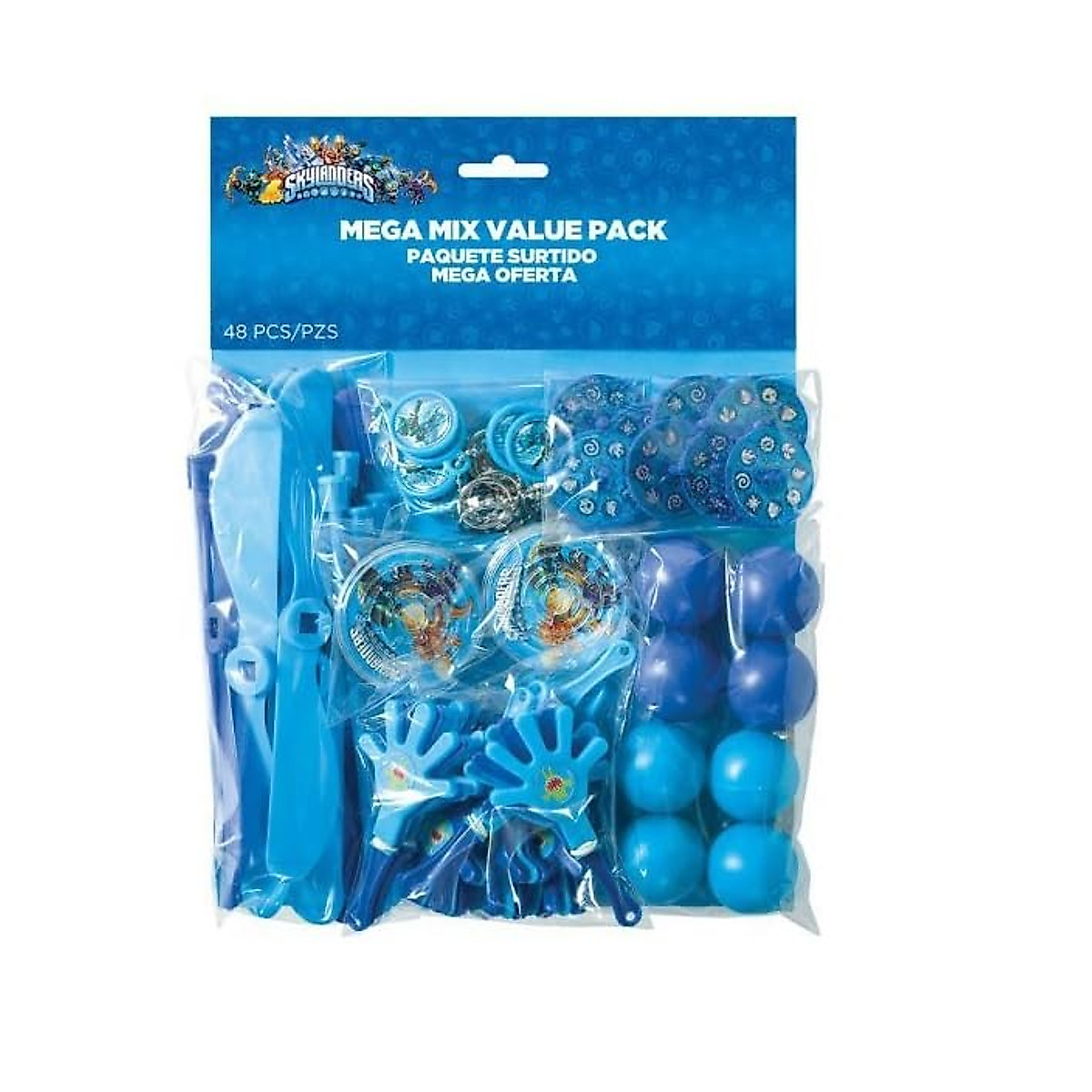 Amscan Skylanders Birthday Party Supplies Bundle Pack Includes 8 Party Paper Masks, 1 Happy Birthday Banner, 48 Piece Party Pack, 6 Latex Balloons