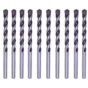 Masonry Drill Bit Set 3/16 Inch 10Pcs Carbide Tip Black/White Drill Concrete Rock