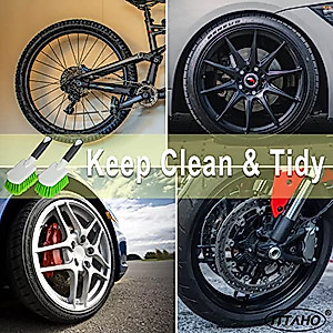 ITTAHO 2 Pack Wheel Brush, Include Two Type of Bristles-Soft Gentle & Stiff Bristles,Car Interior Detailing Cleaning Brush, Carpet and Upholstery Tire Cleaner for Seat Boat Truck SUV Moto Vehicle