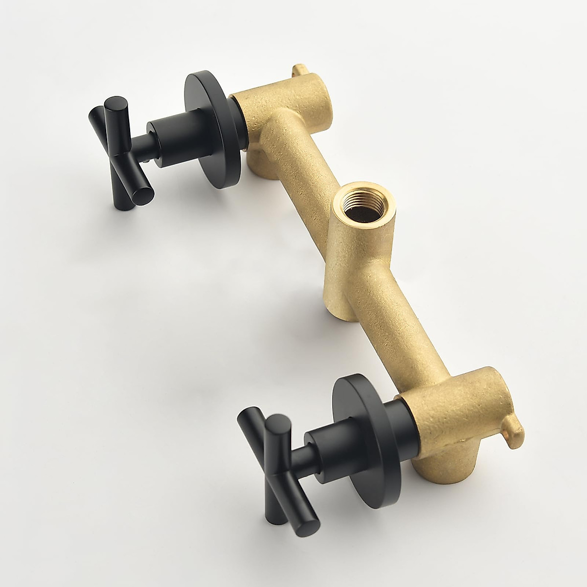 2 Handle Shower Faucet Set with Tub Spout Bathtub Shower Faucet Combo Set Shower System Complete Tub and Shower Trim Kit Matte Black Wall Mounted Shower Fixtures