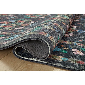 Loloi Rifle Paper Co. x Courtyard Charcoal 2'-3" x 3'-9" Oval Accent Rug