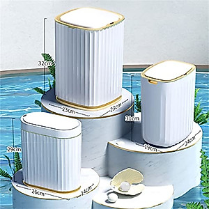 N/A Automatic Sensor Dustbin Intelligent Trash Can Smart Sensor Electric Waste Bin Home Rubbish Can for Kitchen Bathroom ( Color : OneColor , Size : 15L )