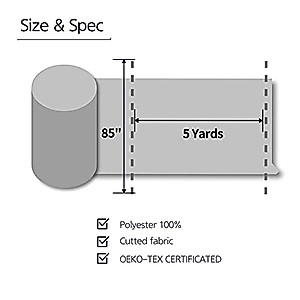 Waterproof Fabric by The Yard - 85" (White, 5 Yard) | Bedding Textile | White Fabric Tablecloth