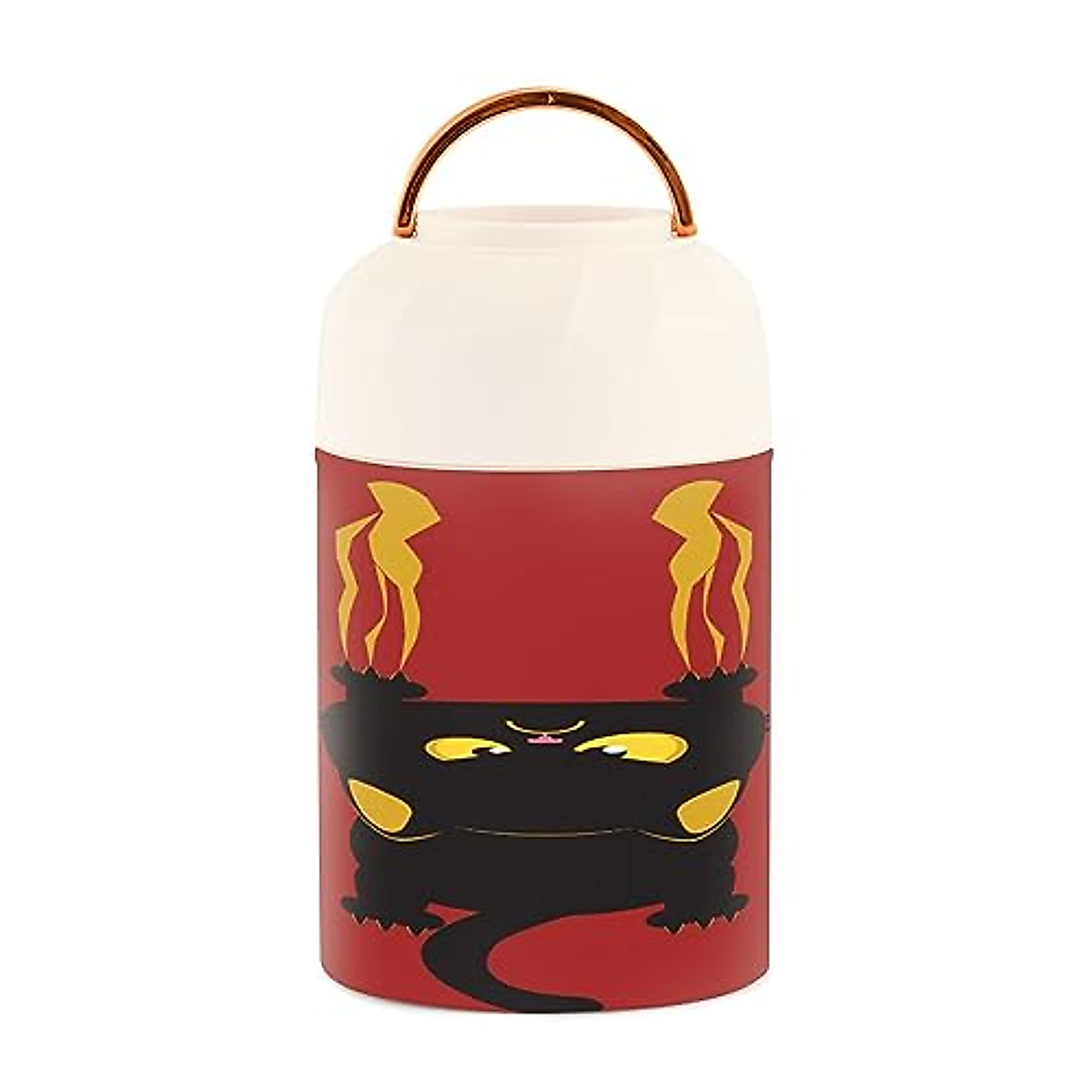 CUPADA Cat Scratch Surface Food Jar, Cute Cartoon Funny Insulated Hot Food Jars Vacuum 17OZ with Folding Spoon for Work Trip Picnic Camping