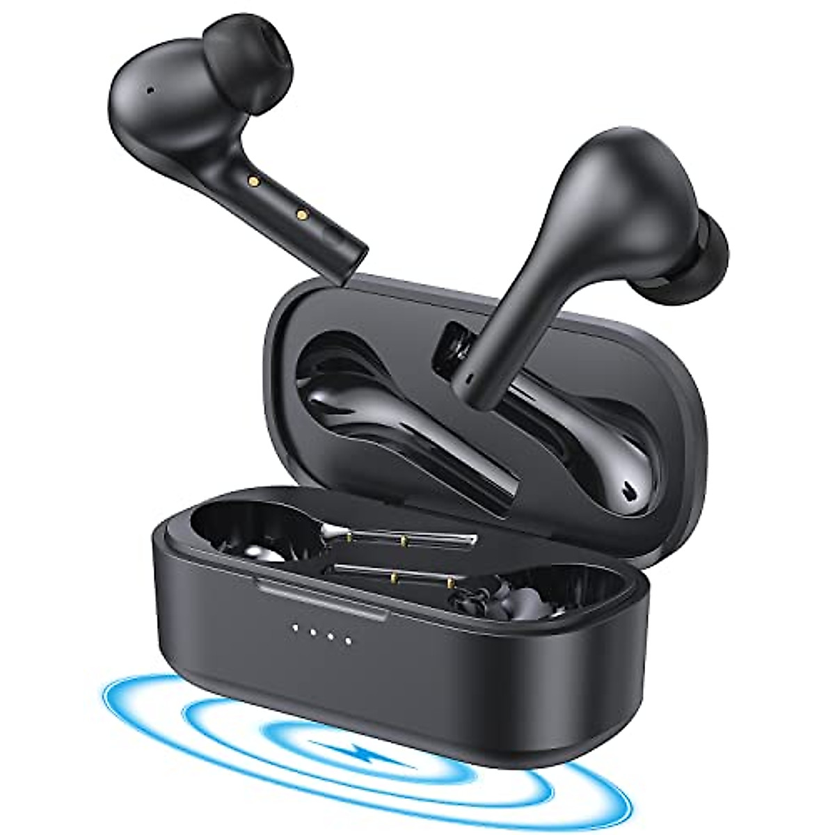 Hamlaem True Wireless Earbuds, Bluetooth Headphones with Immersive Sound, Wireless Charging Case, USB-C Quick Charge, 30-Hour Playtime, IPX8 Water Resistance, Touch Control and Noise Canceling Mics