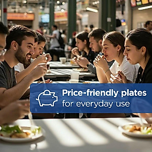 Dixie Basic 8.5” Light-Weight Paper Plates by GP PRO (Georgia-Pacific), White, DBP09W, 500 Count (125 Plates Per Pack, 4 Packs Per Case)