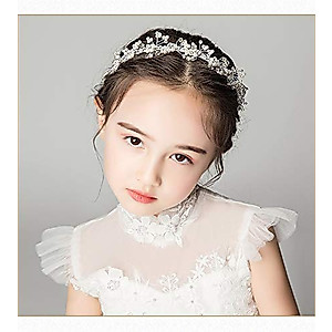 PRDGIRL Girls Flower Wreath Headpieces Headband Handmade Adjustable Halo Floral Crown Hair Flower Vine Princess Birthday Accessory