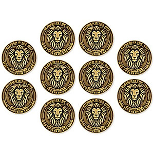 Trust in The Lord Lion Challenge Coin, Bulk Pack of 10 Christian Pocket Tokens, Bible Study Supplies for Men, Bible Verse Worry Coin for Prayer, Religious EDC Coins for Police & Military Veterans