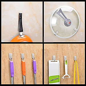 3M Sticky Metal Wall Hooks Brushed Nickle Single Curve Hook for Hanging Key Coat Clothes, Bathroom Kitchen Garage 12 Pack