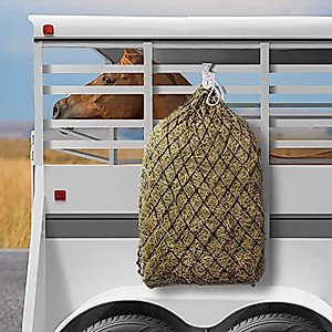 SmithBuilt Slow Feed Hay Net, Black - 40" Long Feeder Bag for Horses with 1-3/4" Mesh Holes