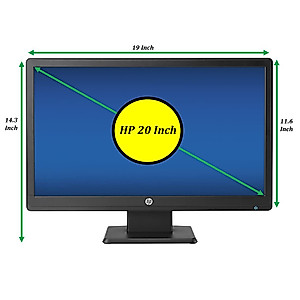 HP P201 LED-Backlit 20 Inch Monitor, Resolution (1600x900), VGA Port and DVI, 16.7 Million Colors, 170 Degree Viewing Angle, 5ms Respond Time, Black (Renewed)