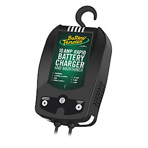 Battery Tender 10 AMP 12V Battery Charger and Maintainer - Automotive Switchable 10 AMP / 6 AMP / 2 AMP - Selectable Chemistry Standard Lithium AGM - Cars SUVs Trucks – 022-0229-DL-WH