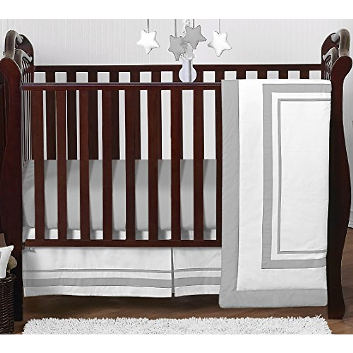 Baby/Kids Clothes Laundry Hamper for White and Gray Hotel Bedding by Sweet Jojo Designs