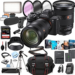 Sony a7S III Mirrorless Camera with 24-70mm f/2.8 Lens + LED Always on Light + 64GB Extreem Speed Memory, Filters, Case, Tripod + More (38PC Bundle Kit)