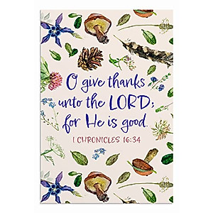 DaySpring - We Give Thanks - 4 Nature Design Assortment with Scripture - King James Version - 12 Thank You Boxed Cards & Envelopes (U0061)