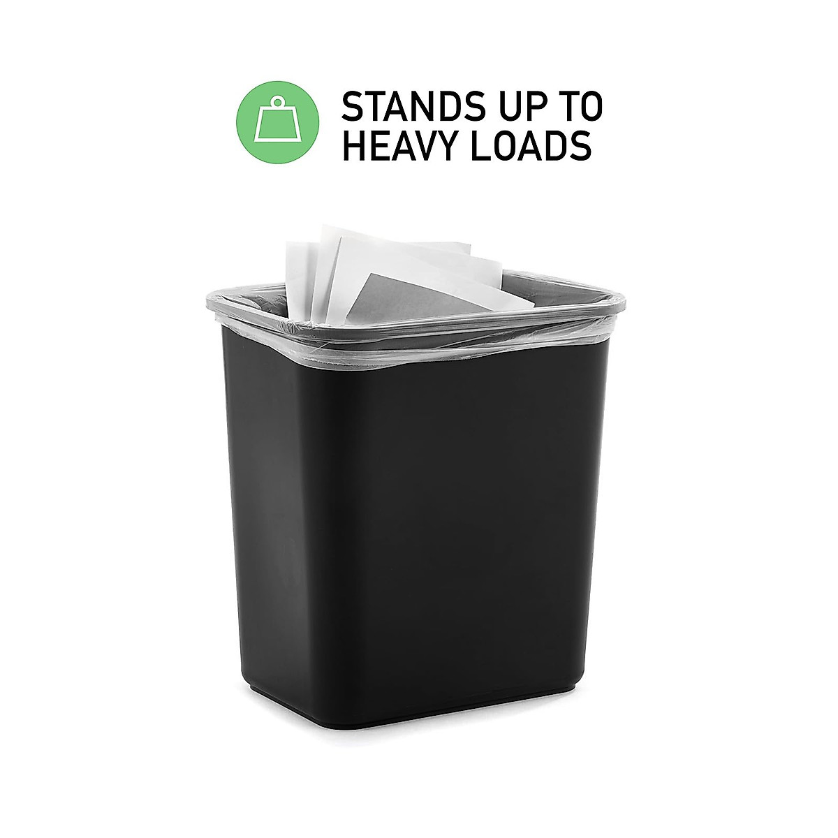 Trash Can/Open Top 7-Gallon Recycle Bins for Kitchen-Garbage,Dorm Trash Can Bins Fits Under Desk and Small Narrow Spaces in Kitchen Home Office and Dorm Easy to Clean Black (6 L)