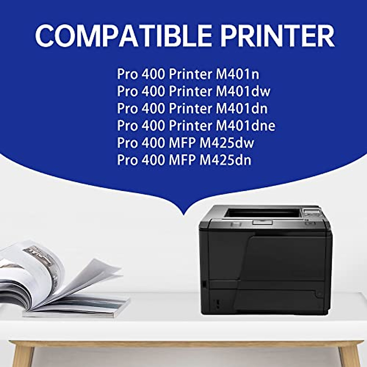 80A Black Toner Cartridges (2-Pack) Compatible 80A CF280A Toner Replacement for HP Pro 400 M401 M401n M401dw M401dn M401dne MFP M425dw MFP M425dn Printer Ink | CF280AD1