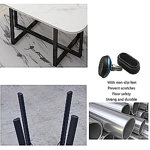 MEFFEE Office Reception Round Table- Coffee Table and 6 Chair Set Space-Saving Conference Table Dining Table Set for 6 Business Meetings Room Table (Color : Yellow 1) (Color : Black)