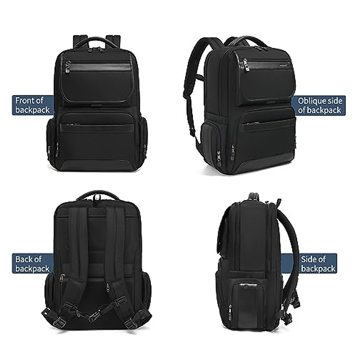 TIGERNU Travel Laptop Backpack for Men Business Travel Backpack with Laptop Compartment Fits 17 Inch Laptops（TGN-B001 Black）