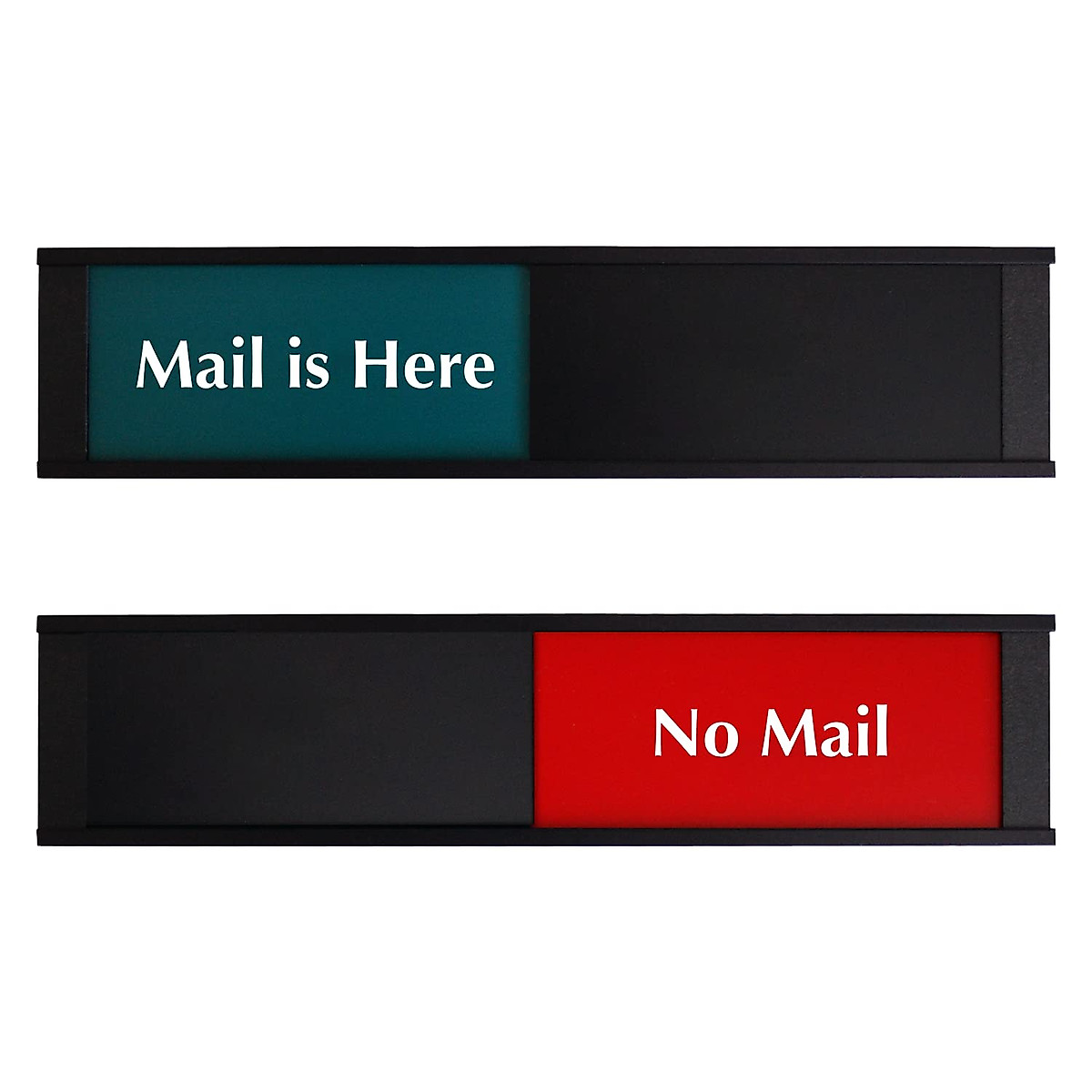 SmartSign Mail Is Here/No Mail Slider Sign | 2.25" x 10" Plastic Black