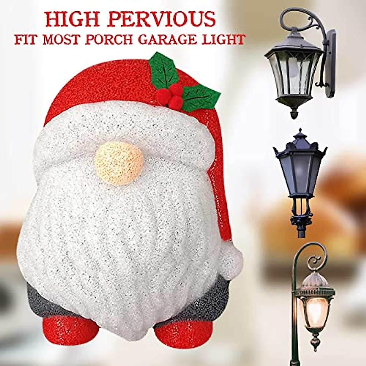 Christmas Gnome Lampshade Corridor Wall Lamp Dustproof Protective Cover for Home Garden Yard Porch Light Protection Shield christmas porch light covers decorations