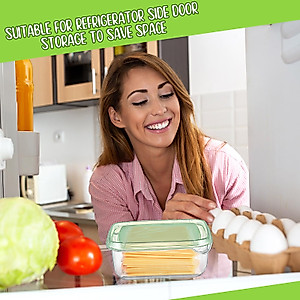 Uiifan 3 Pcs Sliced Cheese Container for Cheese Slice Holder with Lids Plastic Clear Box for Fridge Airtight for Fridge Dessert Container for Refrigerator Food