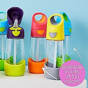 b.box Tritan Drink Bottle for Kids Toddlers, Water Bottle w/Flip Straw and Spill Proof Lid, Cool Modern Child Friendly Design, Best for After Sippy Cup, BPA Free Plastic, 15oz, Lilac Pop