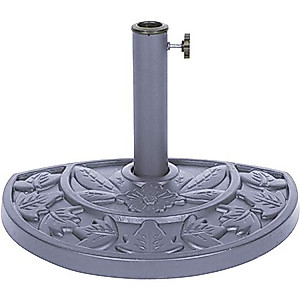 Umbrella Half Base - For Half Umbrella - Sturdy Resin - By Trademark Innovations (Gray)