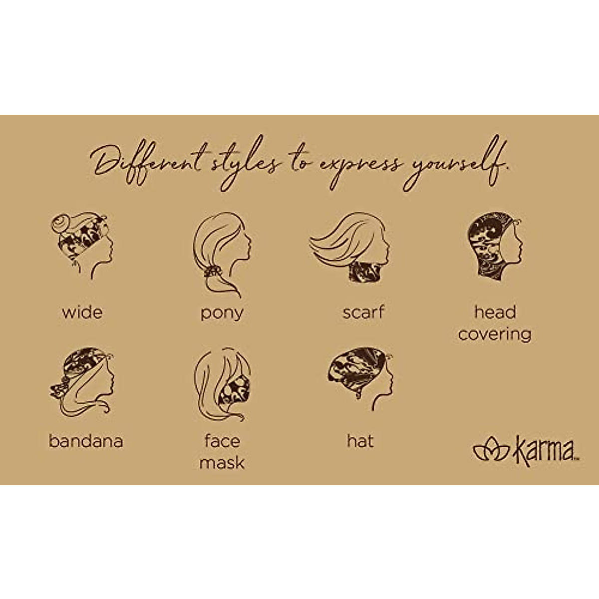 Karma Mermaid Headband for Women - Wide - Fabric Headband and Stretchy Hair Scarf - Pink