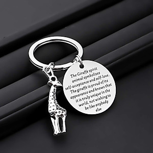 ENSIANTH Giraffe Keychain Giraffe Lover Gift Inspirational Gift for Friend Giraffe Jewelry for Woman (Giraffe Keychain)