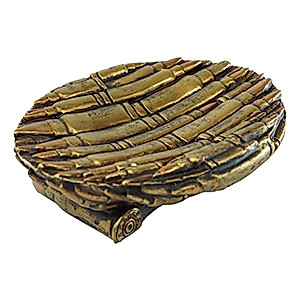 Ebros Gift Rustic Western Military Style Spherical Rifle Ammo Rounds Shells Gold Tone Bullets Bathroom Accessory (Liquid Soap Pump Dispenser, Tumbler Cup, Soap Dish and Toothbrush Holder Set of 4)