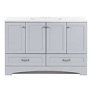 Spring Mill Cabinets Emlyn Bathroom Vanity with Sink, Pearl Gray