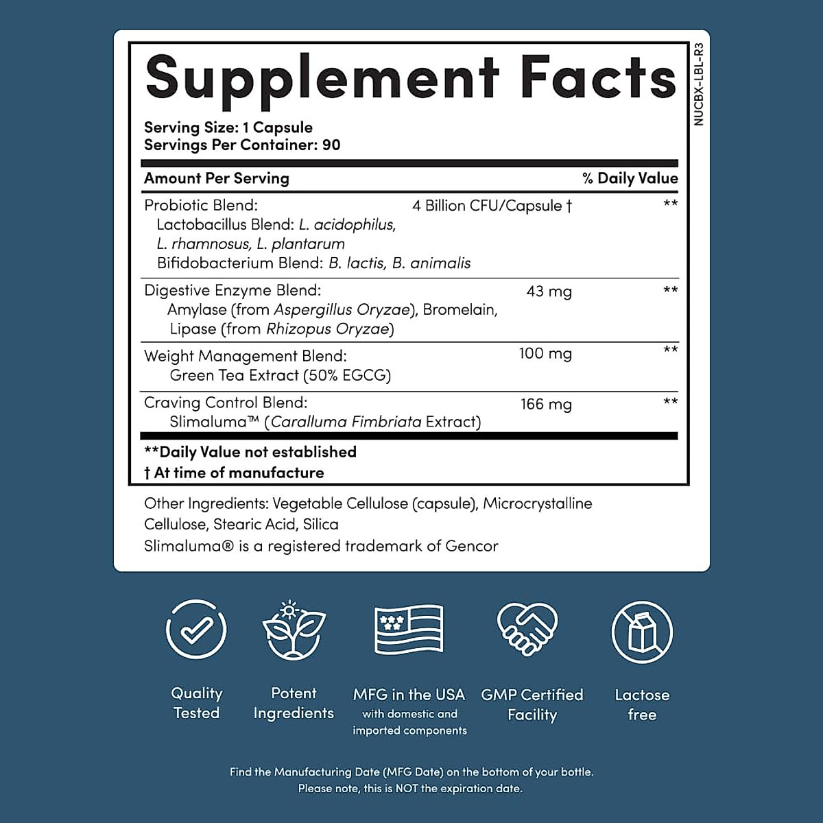Nucific® Bio-X4 4-in-1 Weight Management Probiotic Supplement, 90 Count.