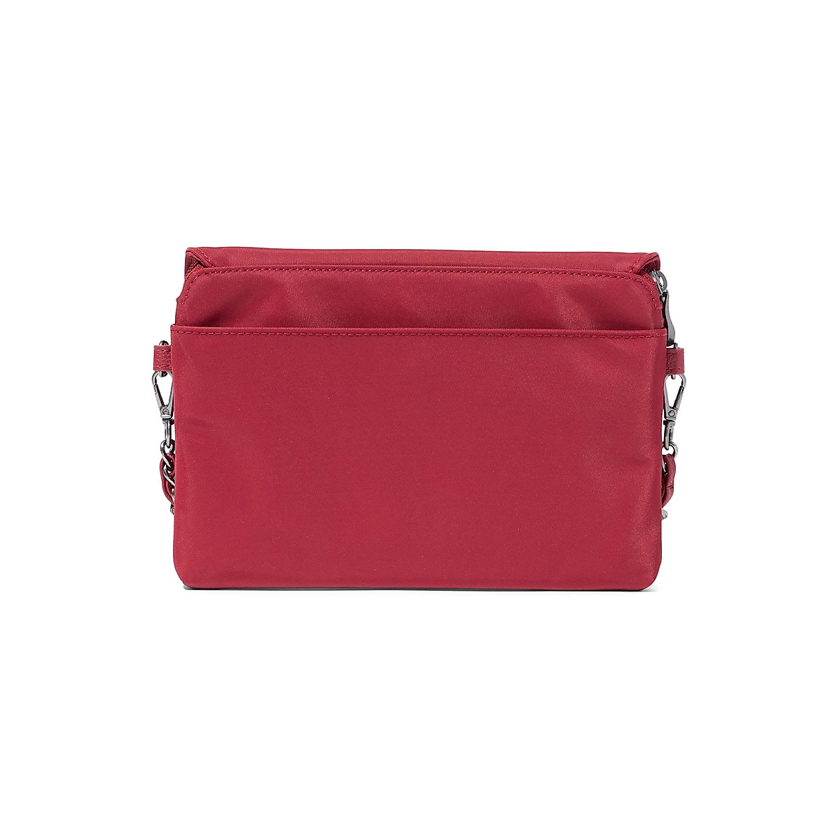 Baggallini Womens Flap Crossbody With Chain, Ruby Red
