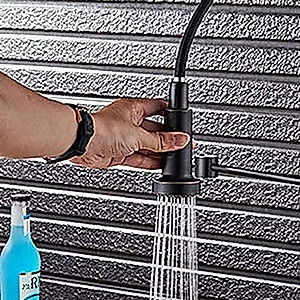 NANZU Kitchen & Bath Fixtures Taps Faucet,Copper Hot and Cold Water Pumping Faucet Kitchen Sink Faucet Black Ancient Pull Sink Faucet