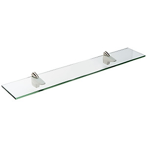 Spancraft Glass Falcon Glass Shelf, Brushed Steel, 8 x 48