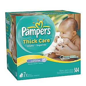 Pampers ThickCare Touch of Chamomile Wipes Refill, 7x Box 504 Count