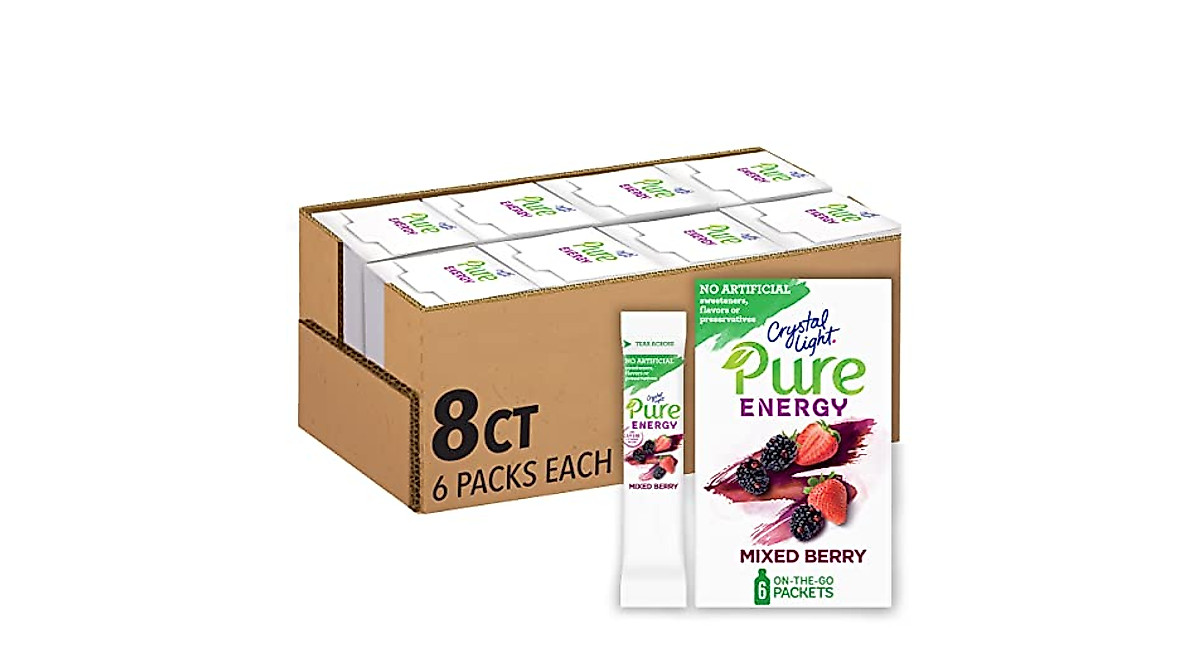 Crystal Light Pure Energy Mixed Berry Drink Mix - 48 Pack