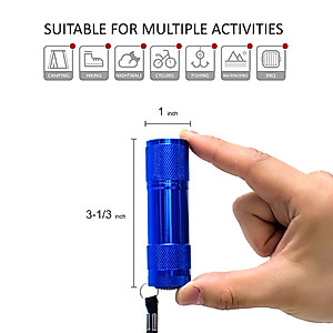 FASTPRO 4-Pack Aluminum LED Flashlights Set with AAA Dry Batteries Included and Pre-Installed