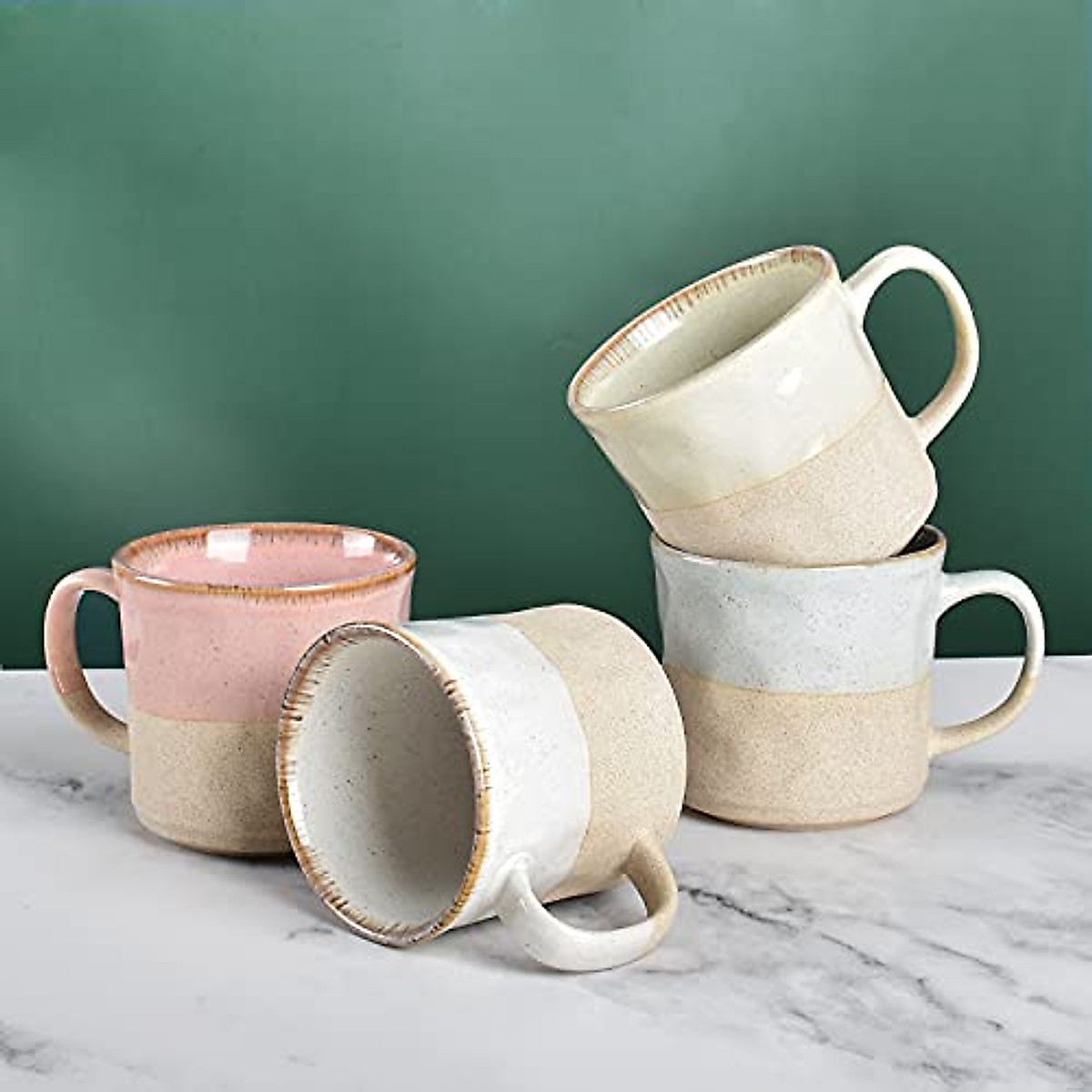 Bosmarlin Large Ceramic Coffee Mug, Blue Big Tea Cup for Office and Home, 18 Oz, Dishwasher and Microwave Safe, 1 PCS (Light blue, 1)