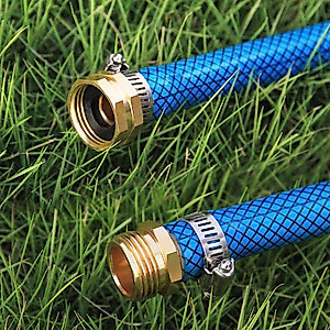 Lifynste Garden Hose Repair Connector with Clamps, Male and Female Garden Hose Fitting, 3 Set