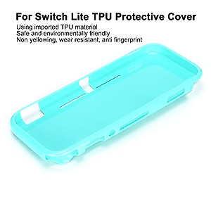 Game Console Protective Cover, Precise Cutou TPU Sleeve Anti Fingerprint Wear Resistant Half Packed Comfortable for Switch Lite(Turquoise)