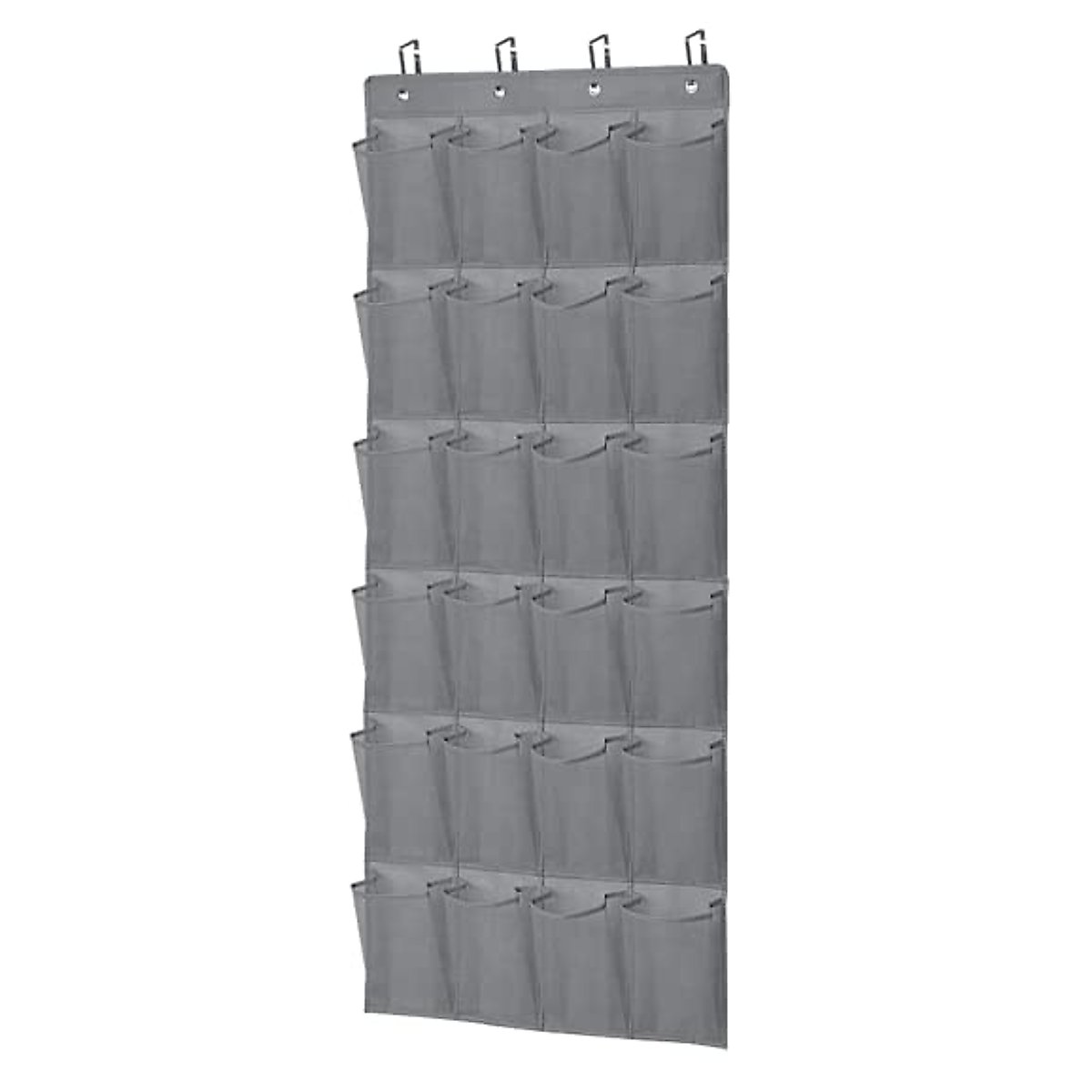 MERB HOME door Shoe Storage Organizer with 24 large pockets! 8 hooks included! 4 regular hooks and four special double-sided hooks for hanging coats or towels on the other side - Foldable Organizer
