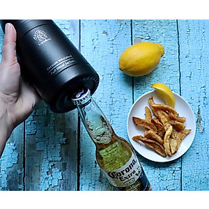 LionRox Chillax12 Beer Bottle and Can Insulator | Fully Vacuum Insulated Double Walled Stainless Steel Beer Bottle and Can Cooler | Beer Bottle and Can Holder (Navy Blue)